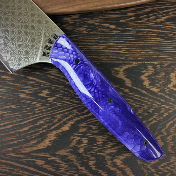 Purple Dragon Smooth - Dragonscale Damascus - Smooth Dragonscale Handl ...