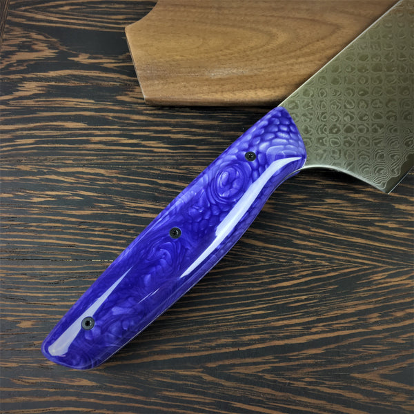 Purple Dragon Smooth - Dragonscale Damascus - Smooth Dragonscale Handl ...